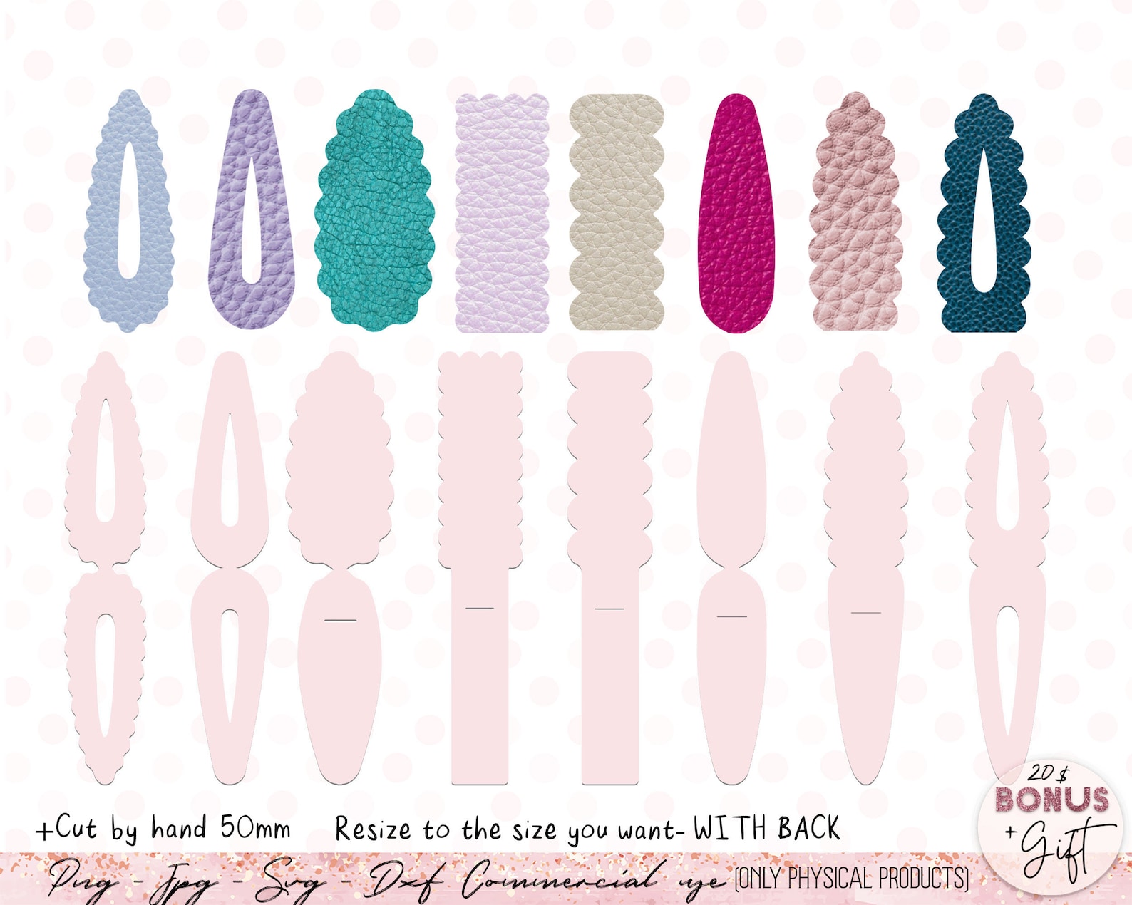 Snap Hair Clips Svg hair Bow Template Snapclip Template Bow - Etsy