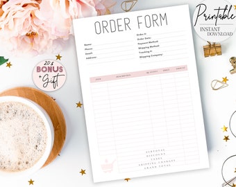 Pink Order Form Printable - Etsy