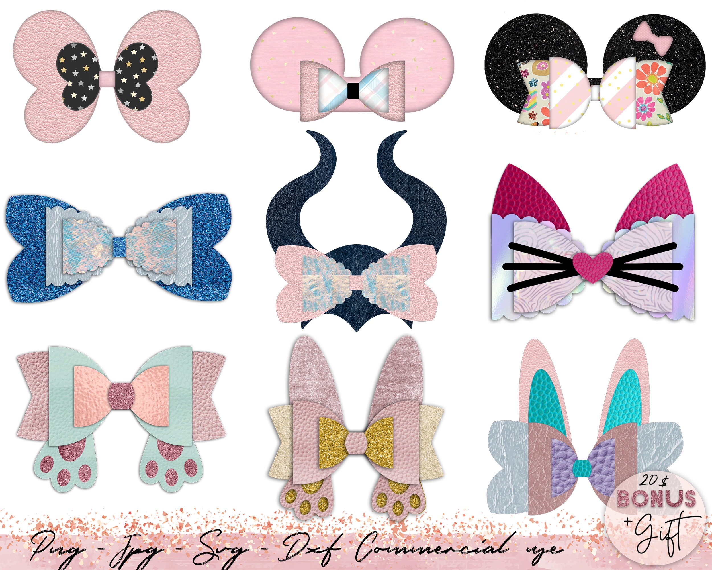 Hair Bow Bundle Svg Hair Bow SVG Bow Template Hair Bow - Etsy