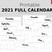 A4 2021 Calendar Digital Download, Calendar Printable 2021, Desk ...