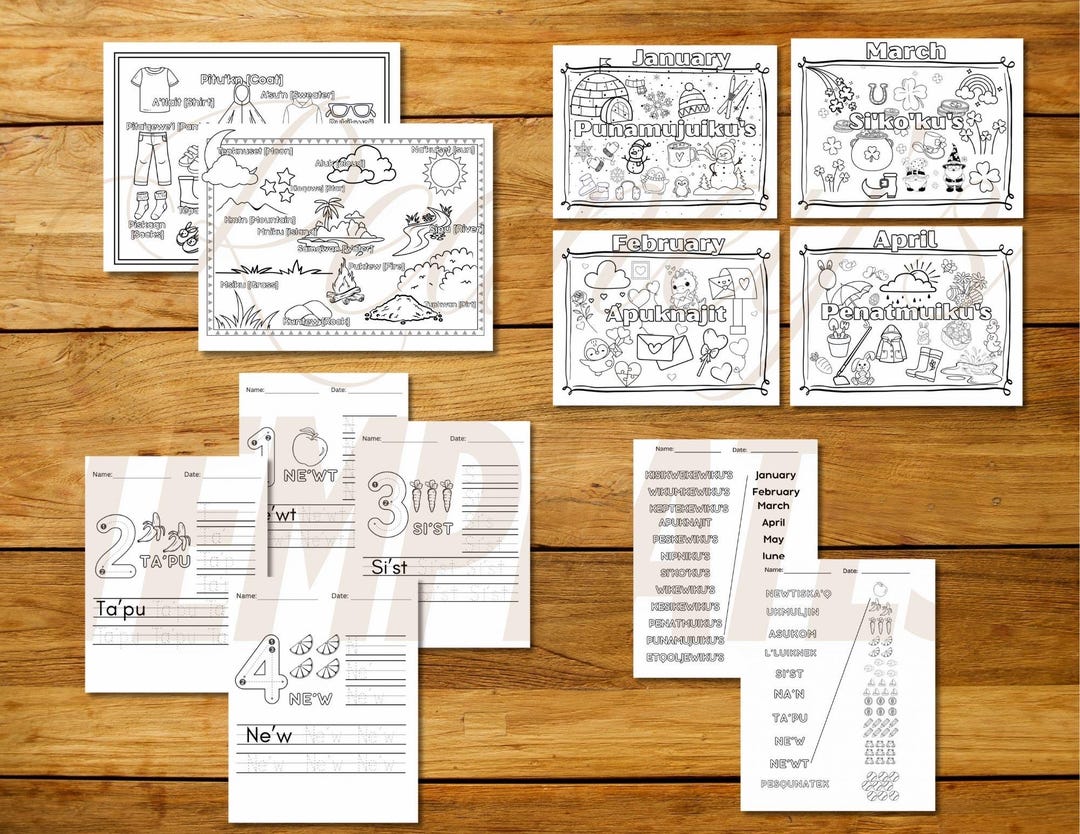 Mi’kmaq Language Worksheets for Kids | Indigenous Language Activities ...
