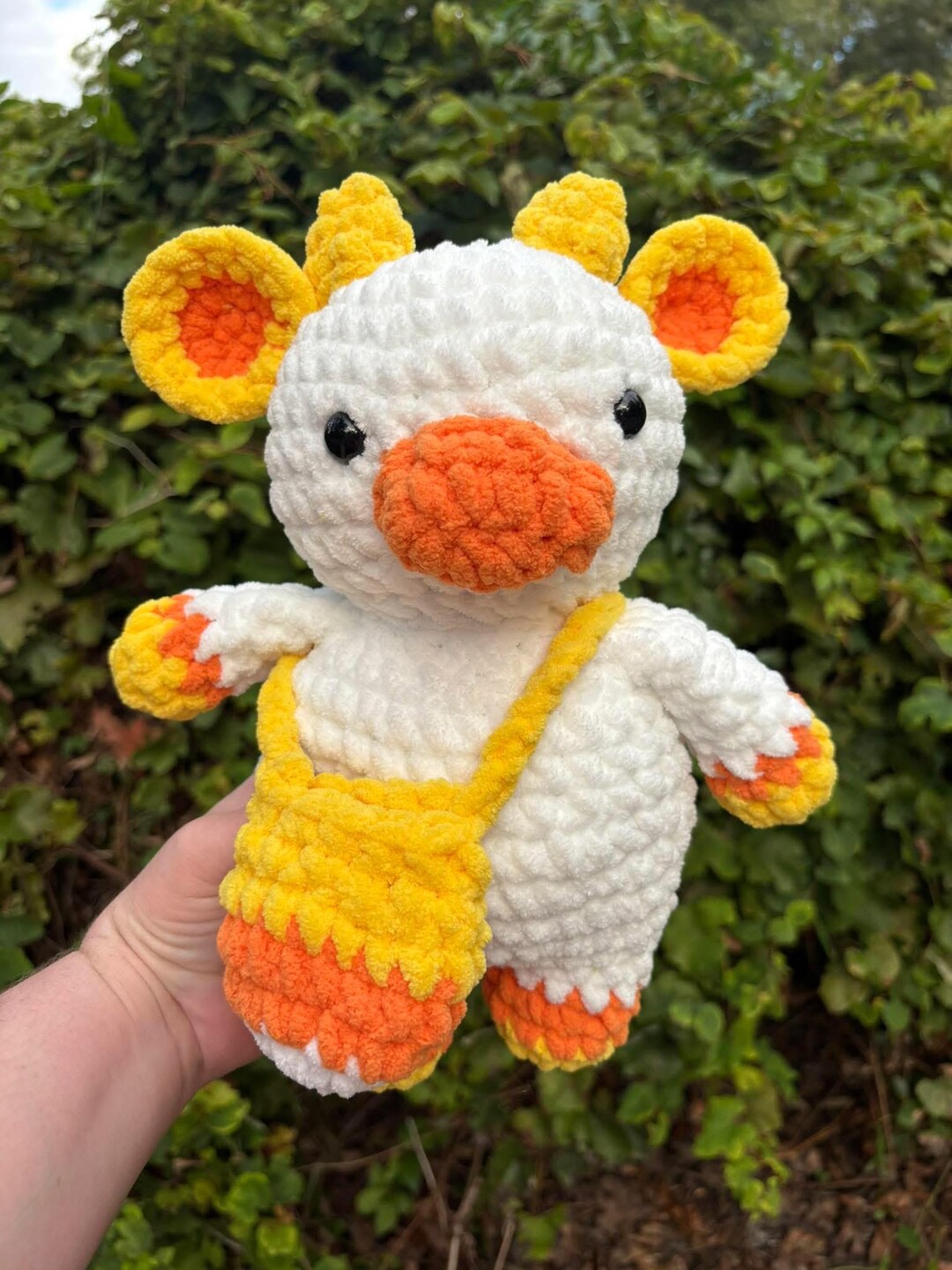 Crochet Candy Corn Cow With Purse | Crochet Cow Plushy | Crochet Cow ...
