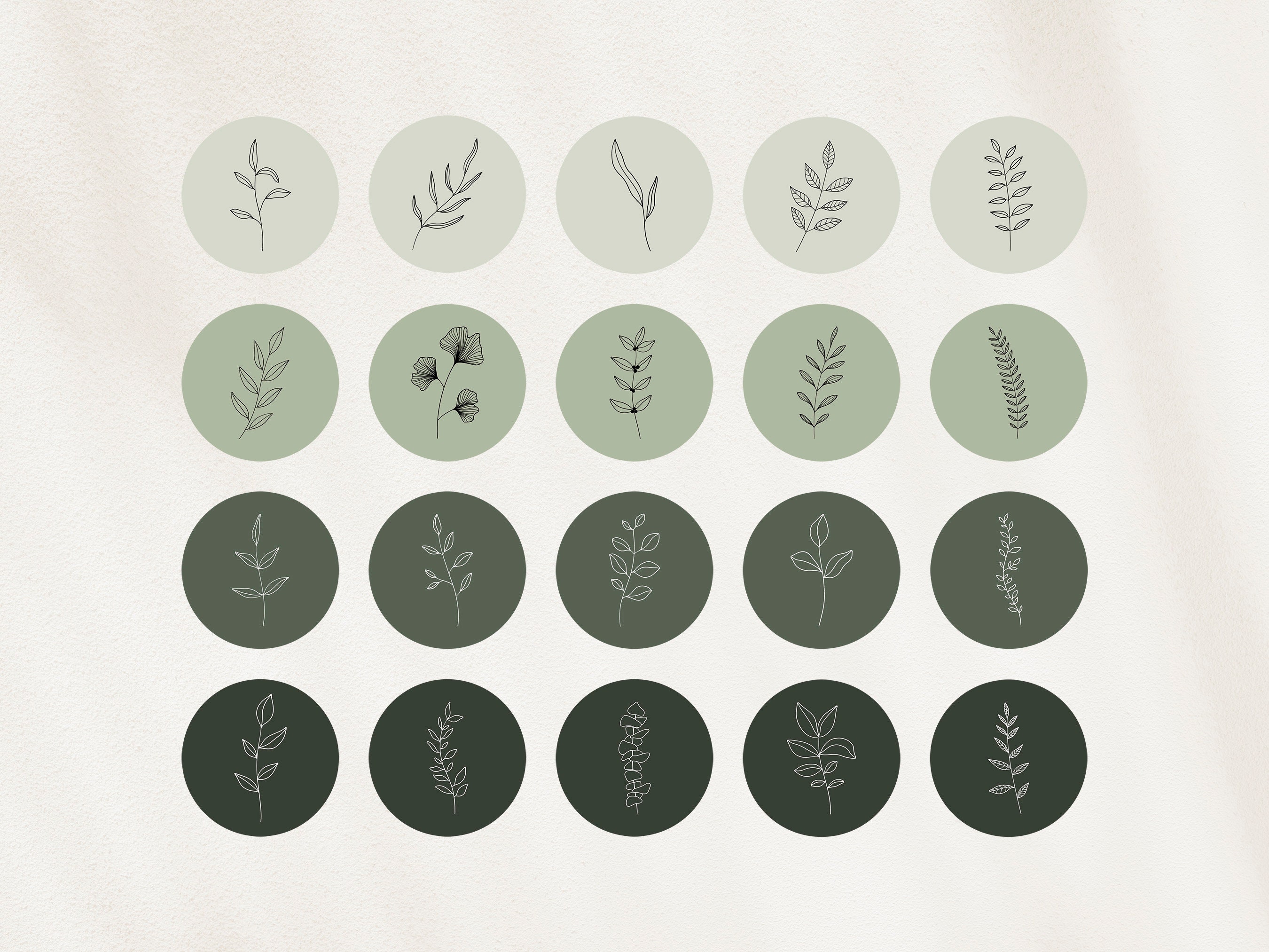 20 Botanical Green Instagram Highlight Covers, Minimal Highlight Covers ...