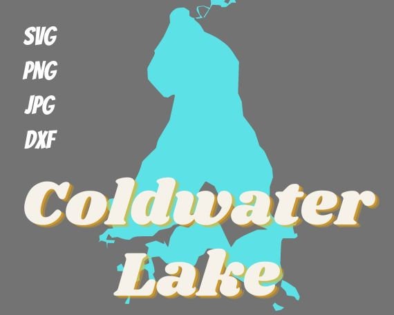 Coldwater Lake Michigan SVG Cricut File PNG Map Crafts - Etsy