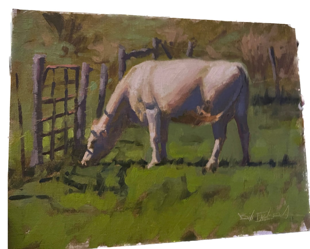 Bill Farnsworth Original Oil Painting of Cow 9x12 - Etsy