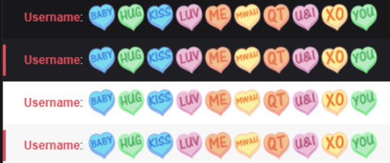 Candy Heart Themed Emotes - Etsy