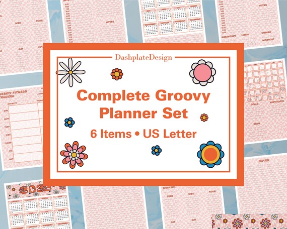 Groovy Planner Bundle Printable US Letter | Etsy