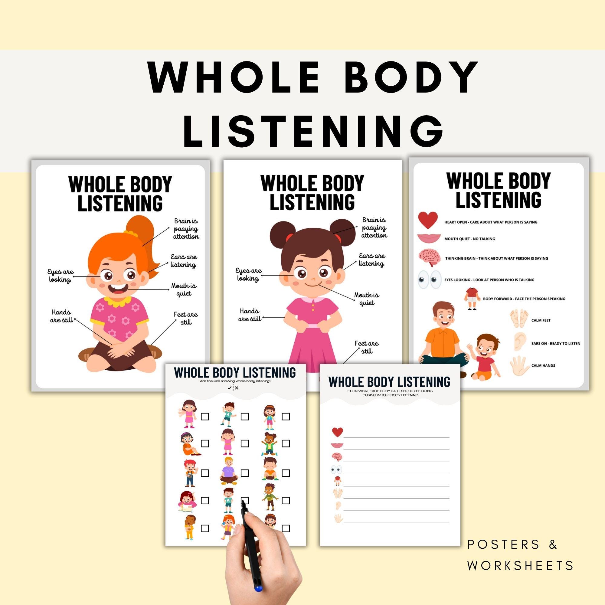 Whole Body Listening Visual - Classroom Expectations - Kids Group ...
