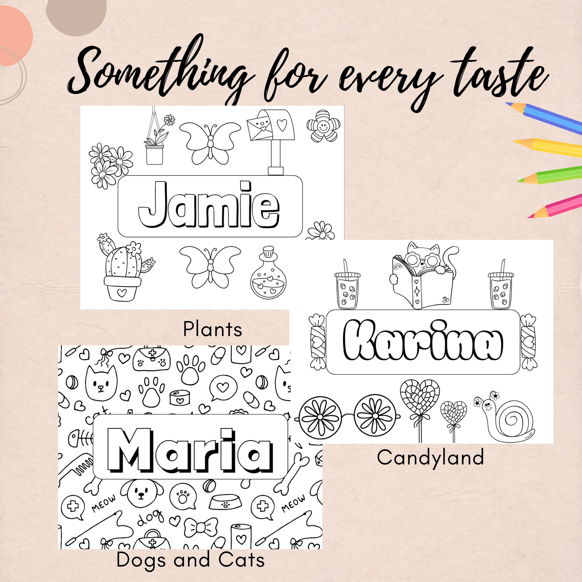 Name Coloring Page - Editable Colouring Name - Custom Name Tag ...