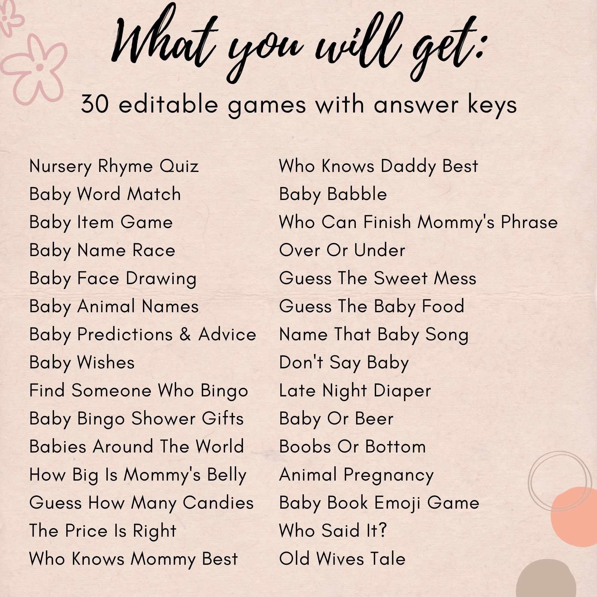 Editable Canva Baby Shower Games - 30 Editable Baby Shower Games - Baby ...