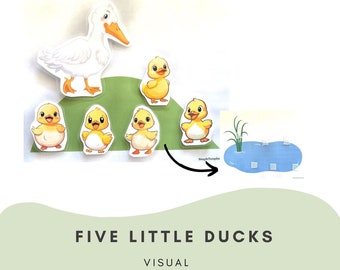 Five Little Ducks Printable Visual Matching Activity. Circle Time Props ...