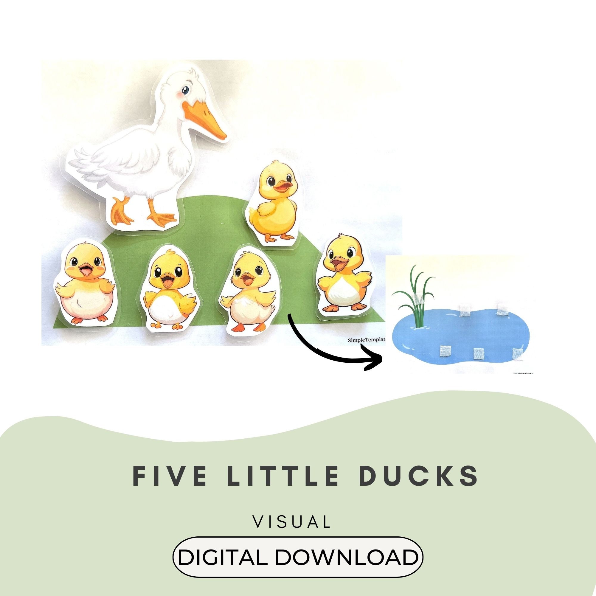 Five Little Ducks Song Visual - Digital Download - Nursery Rhyme ...