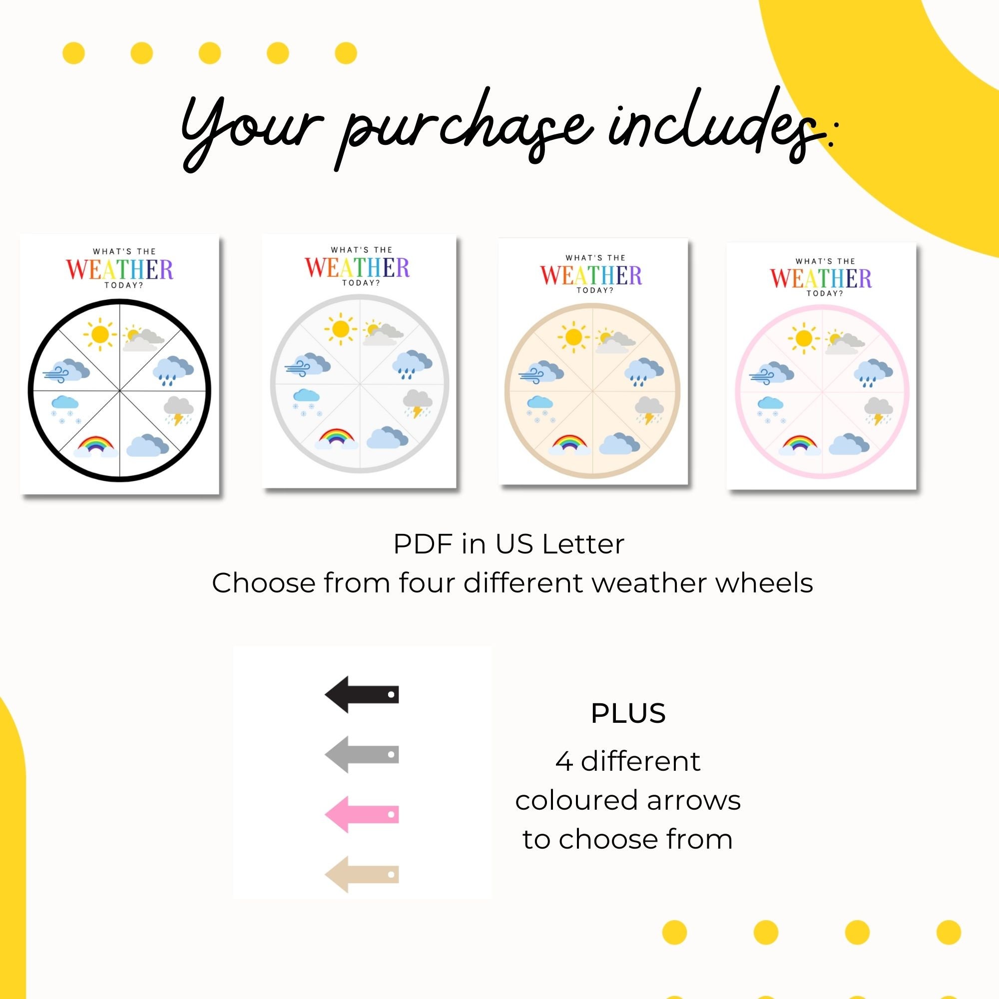 Weather Wheel Weather Chart Homeschool Learning Printable Circle Time ...