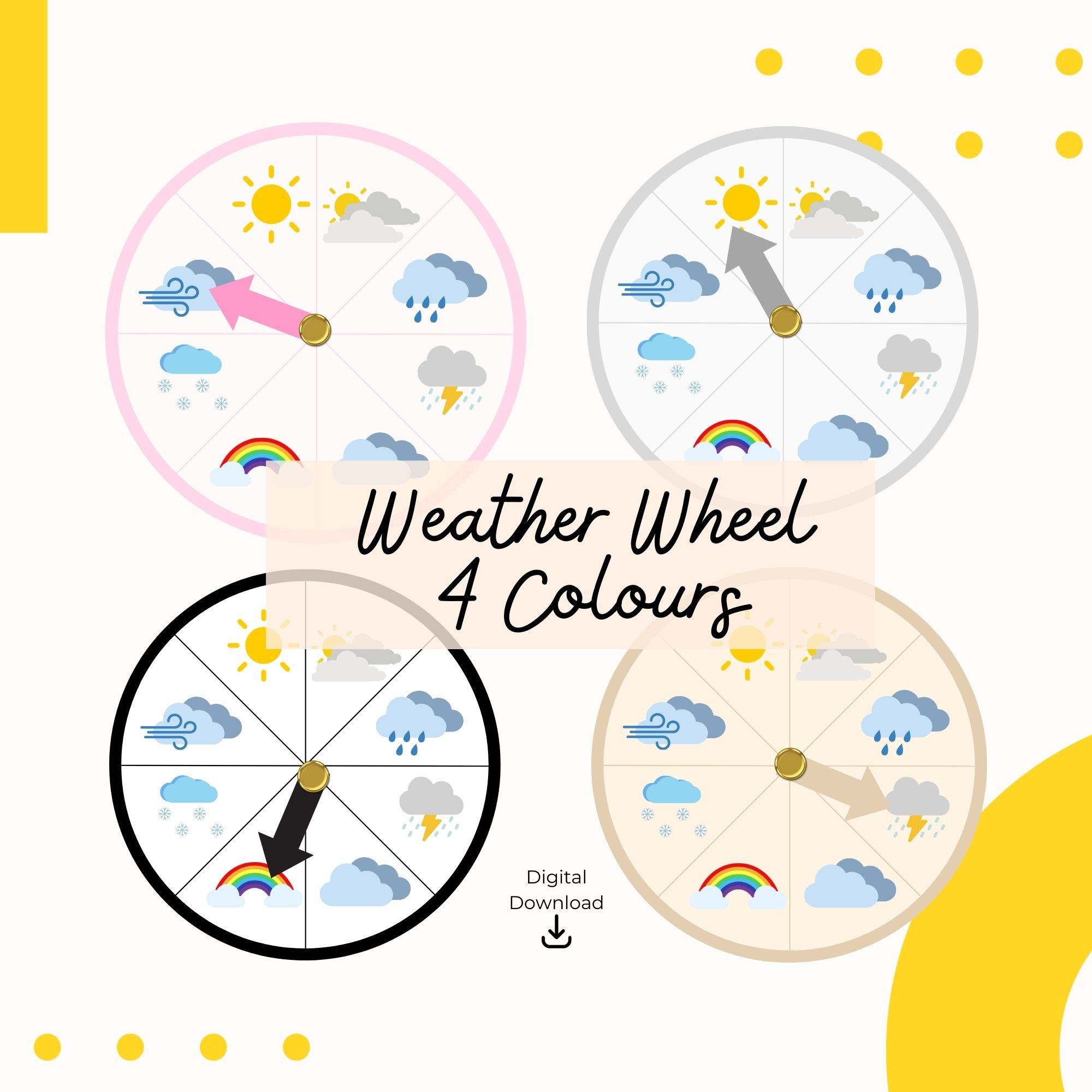 Weather Wheel Weather Chart Homeschool Learning Printable Circle Time ...