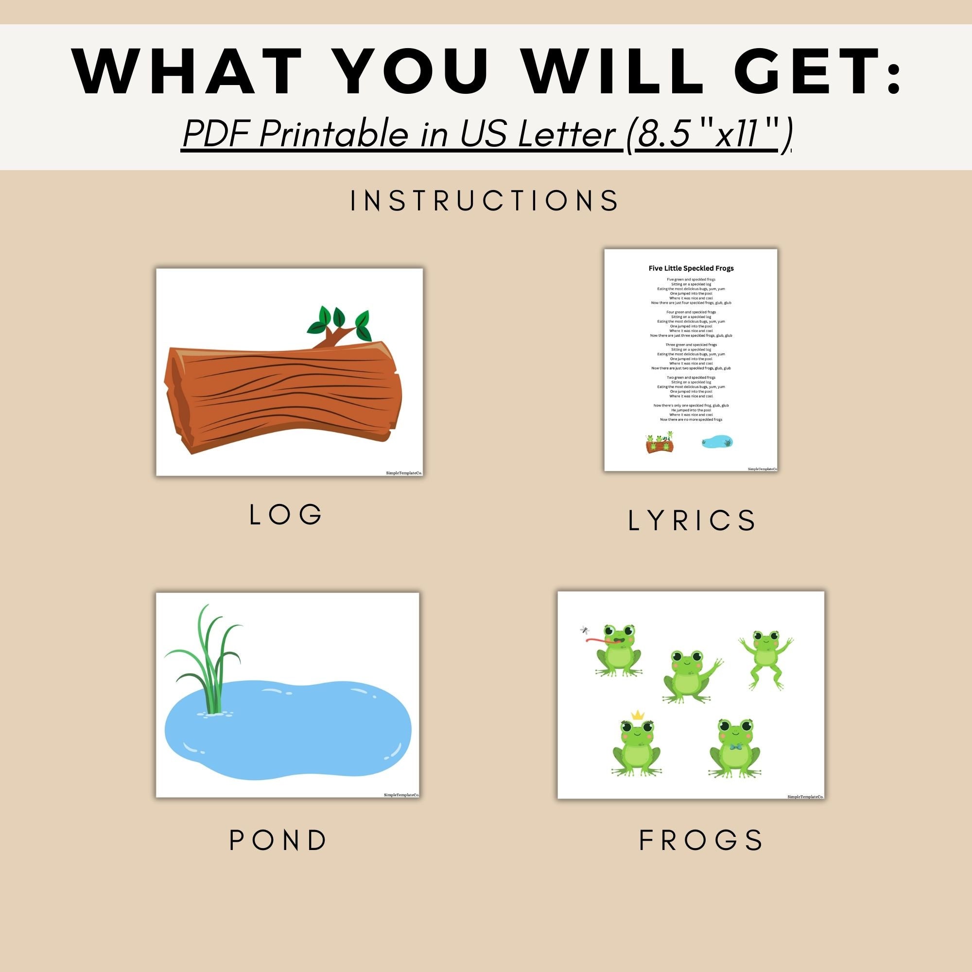 Five Little Speckled Frogs - Digital Download - Nursery Rhymes - Circle ...