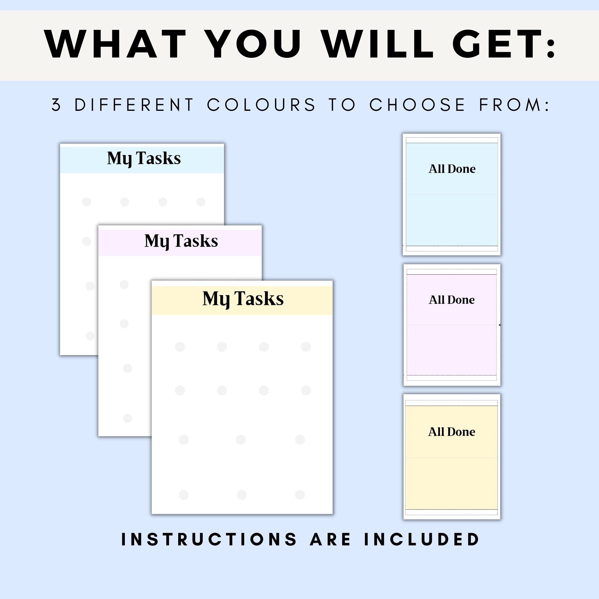 Kids Chore Chart Routine Cards Visual ASD Chart Daily Responsibilities ...