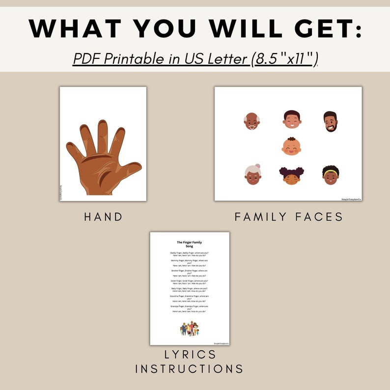 Family Finger Song Dark Skin - Digital Download - Nursery Rhymes ...