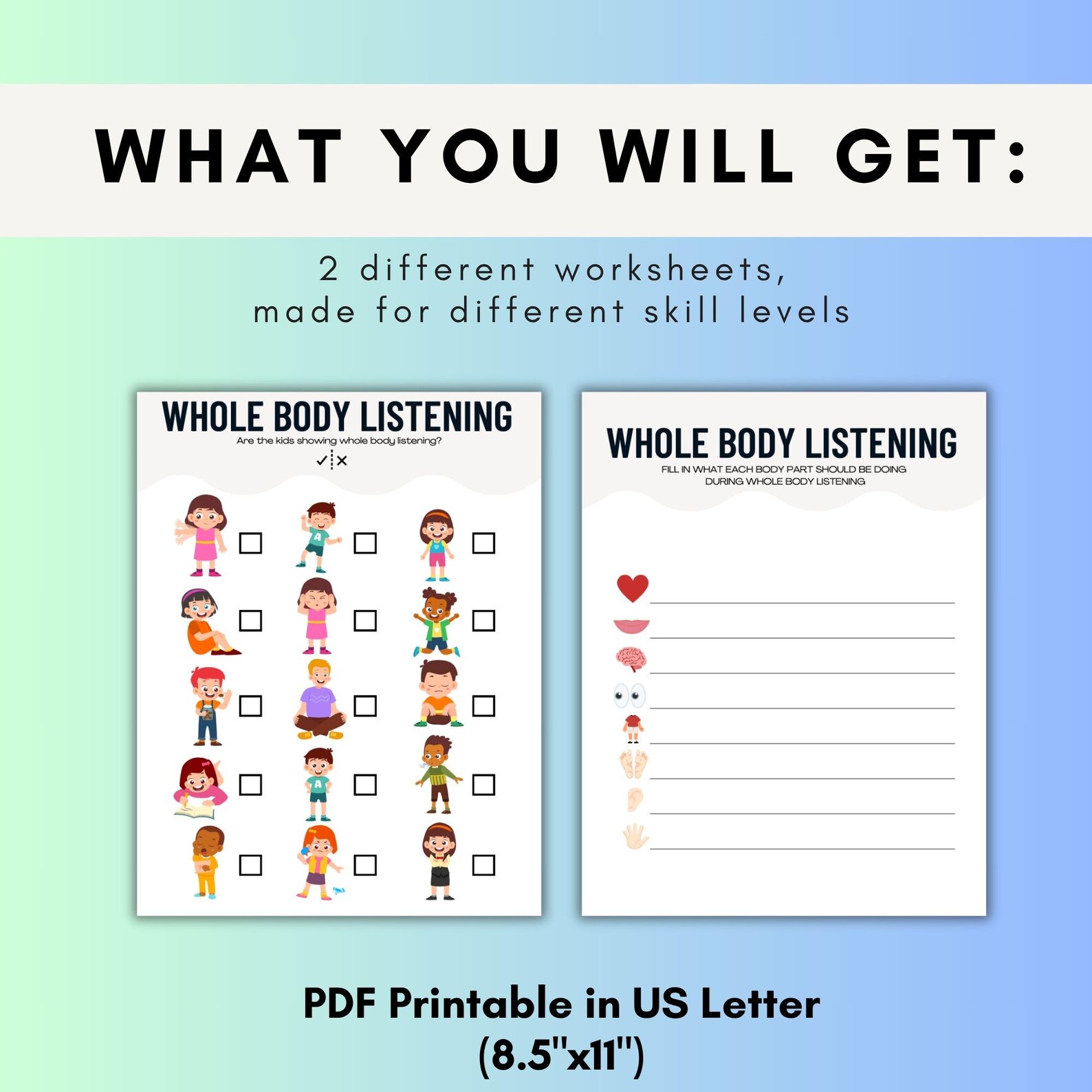 Whole Body Listening Visual - Classroom Expectations - Kids Group ...