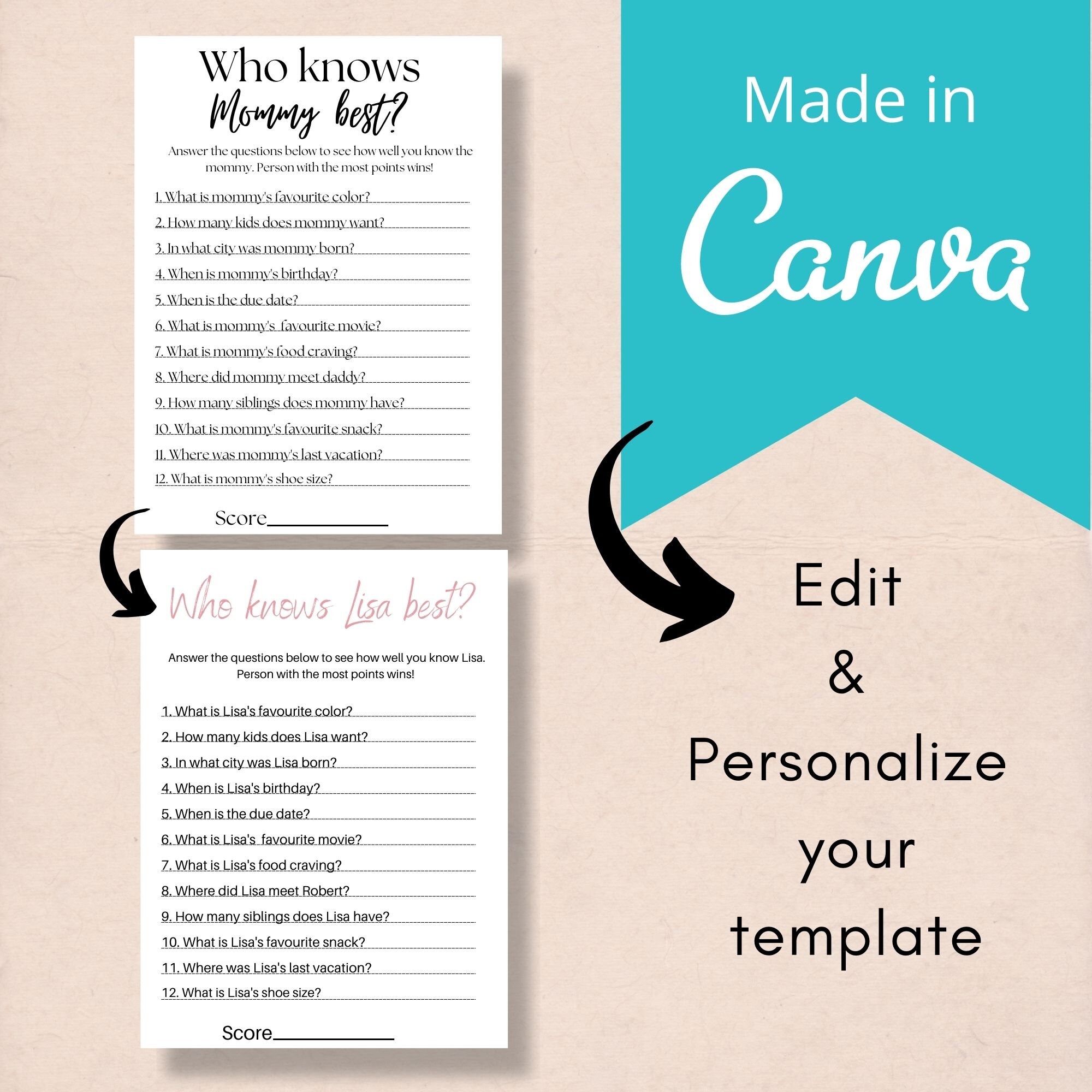 Editable Canva Baby Shower Games - 30 Editable Baby Shower Games - Baby ...