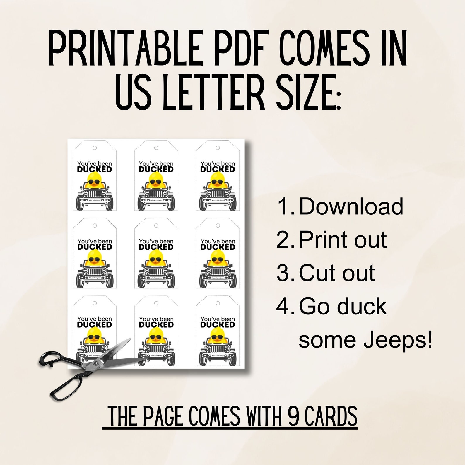 Printable Duck Tags - You've Been Ducked Tag - Ducking Cars Tags ...