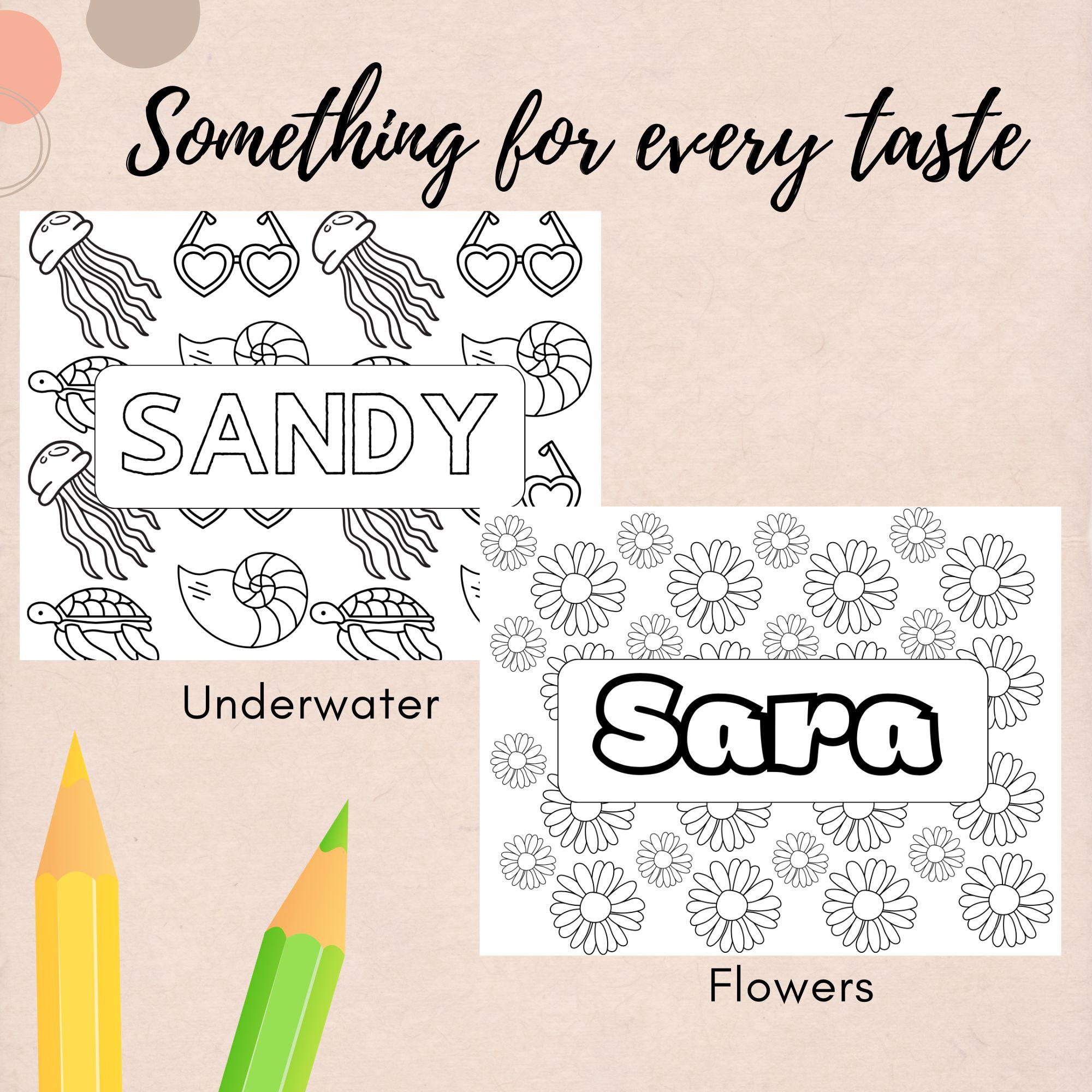 Name Coloring Page - Editable Colouring Name - Custom Name Tag ...