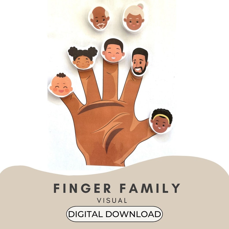 Family Finger Song Dark Skin - Digital Download - Nursery Rhymes ...