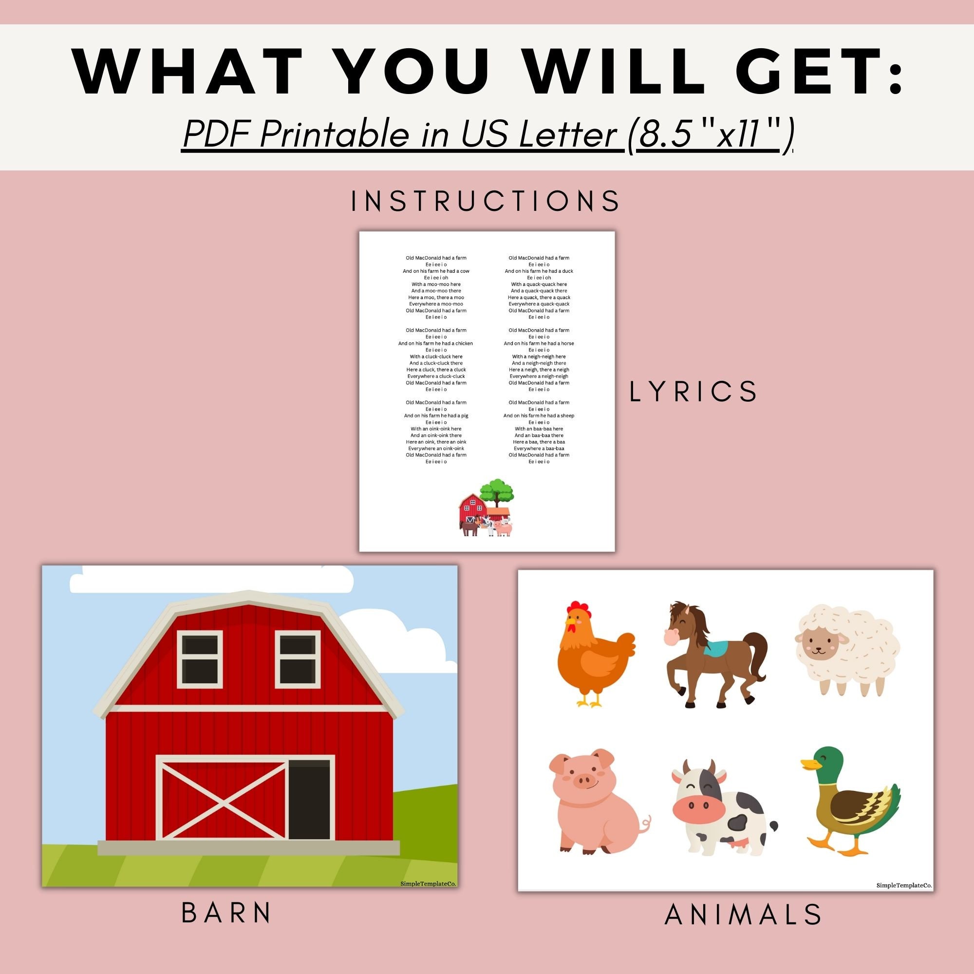 Old Macdonald Had A Farm - Digital Download - Nursery Rhymes - Circle ...