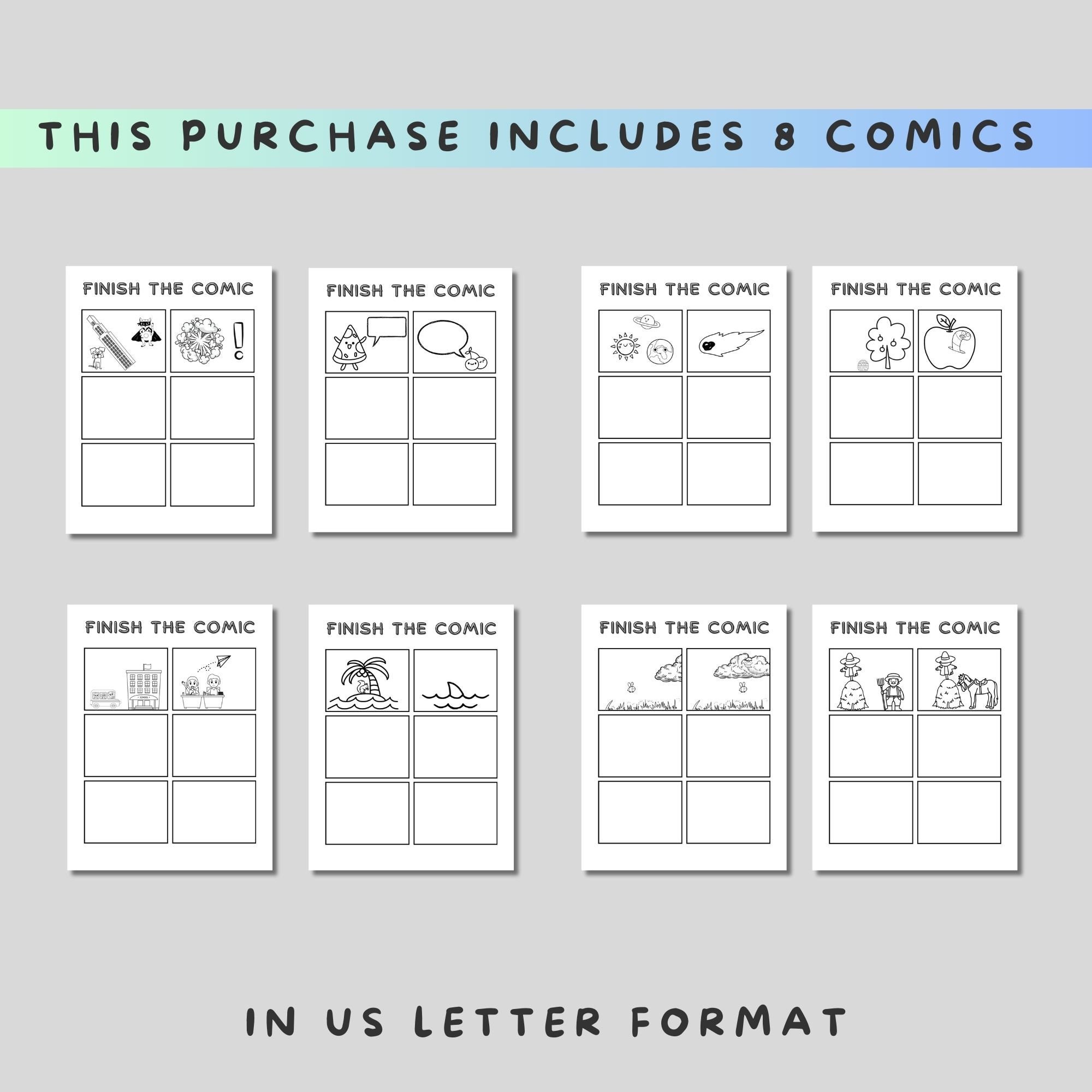 Finish the Comic Activity for Kids - Fun Drawing & Creativity Book ...