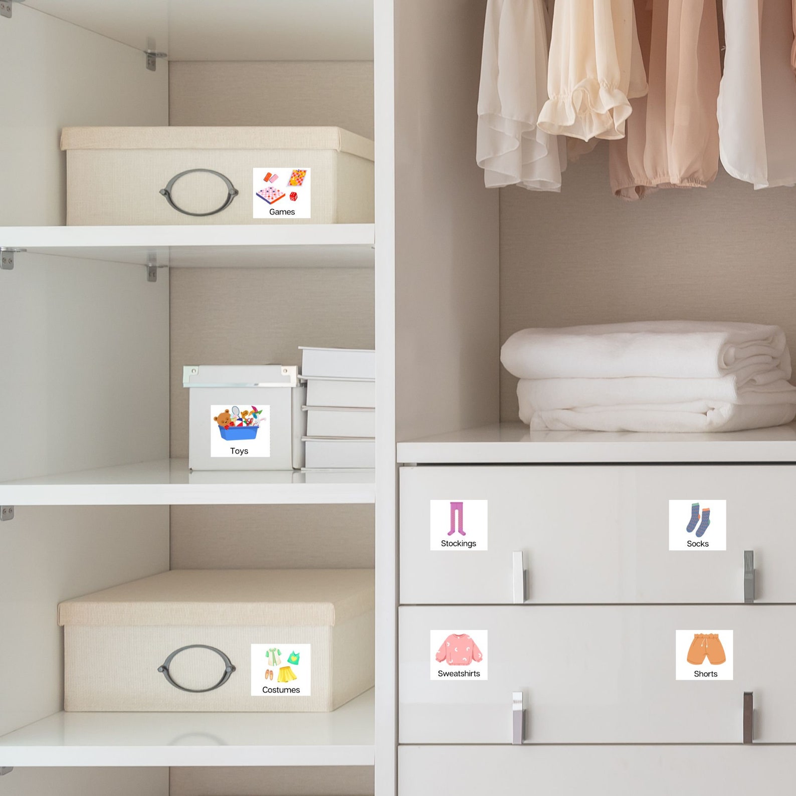 Kids Dresser Label Kids Closet Labels Montessori Labels - Etsy