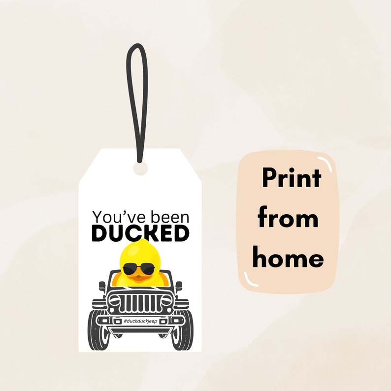 Printable Duck Tags - You've Been Ducked Tag - Ducking Cars Tags ...