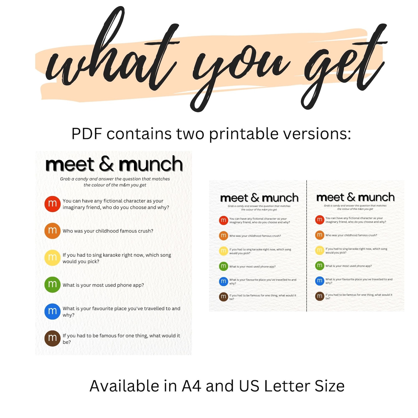 M and M Game - Meet and Munch Candy Game - Icebreaker Printable Game ...