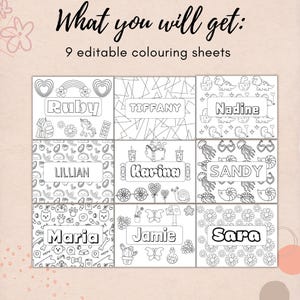 Name Coloring Page - Editable Colouring Name - Custom Name Tag ...