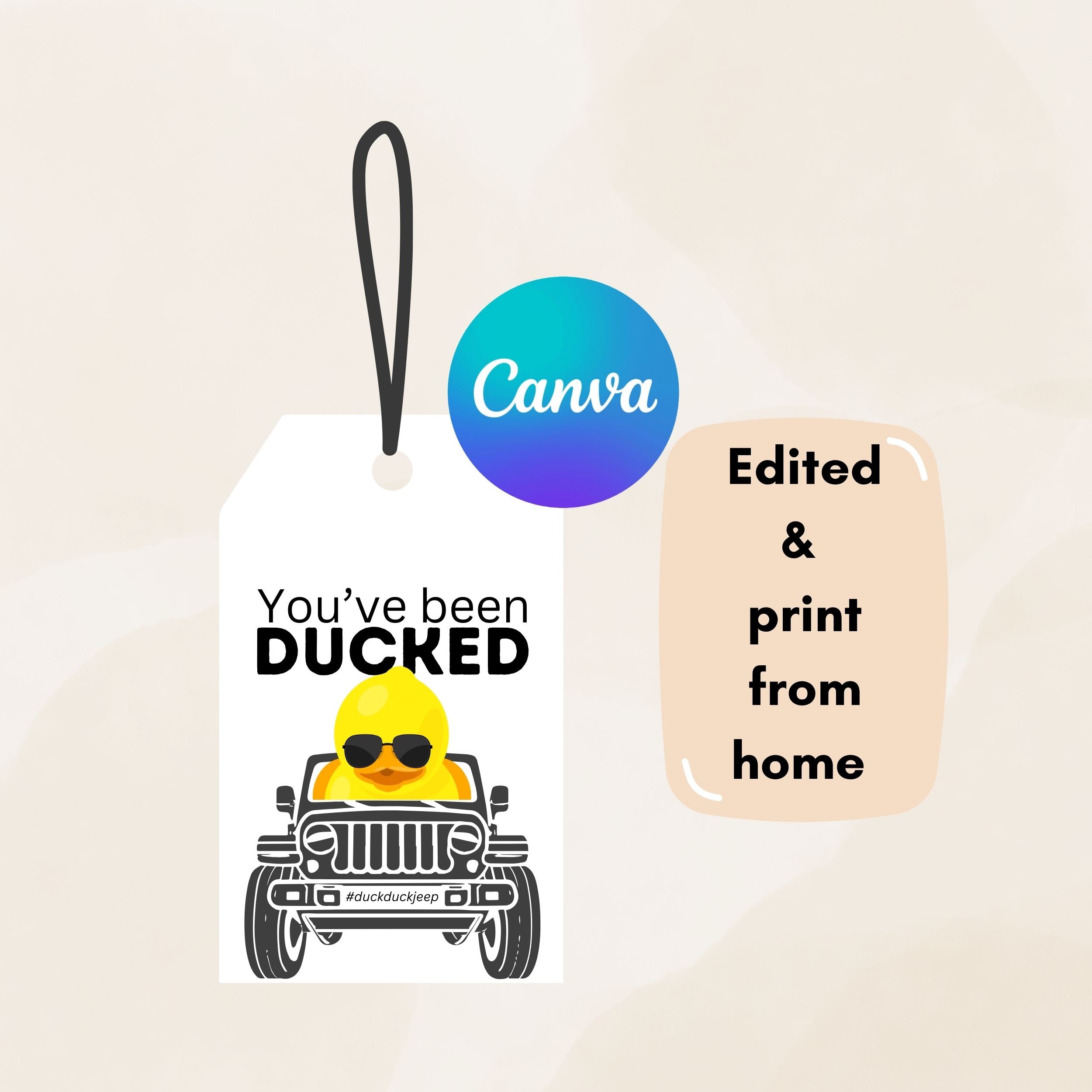 Customize Duck Tags - Canva You've Been Ducked Tag - Ducking Cars Tags ...