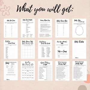 Editable Canva Baby Shower Games - 30 Editable Baby Shower Games - Baby ...