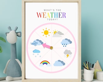 Printable Today's Weather Wheel Preschool Kindergarten Activity ...