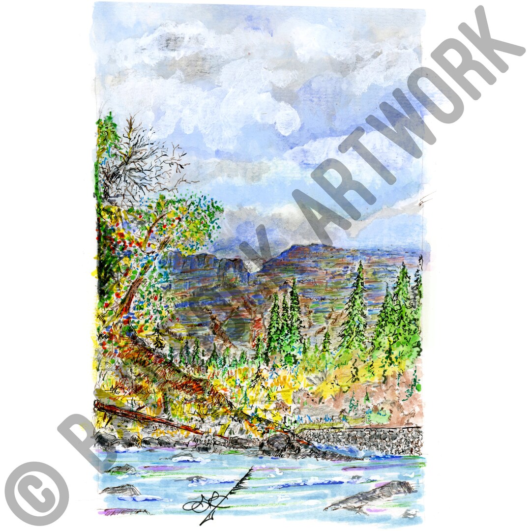 Garden Wall, Glacier National Park Watercolor Art Print by Darrell L ...