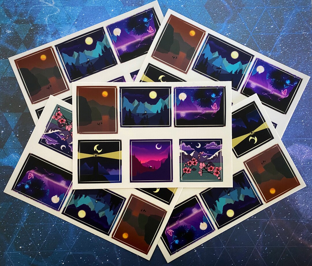 Scenery Sticker Sheet | Nature Sticker Sheet | Six Nature Scene ...