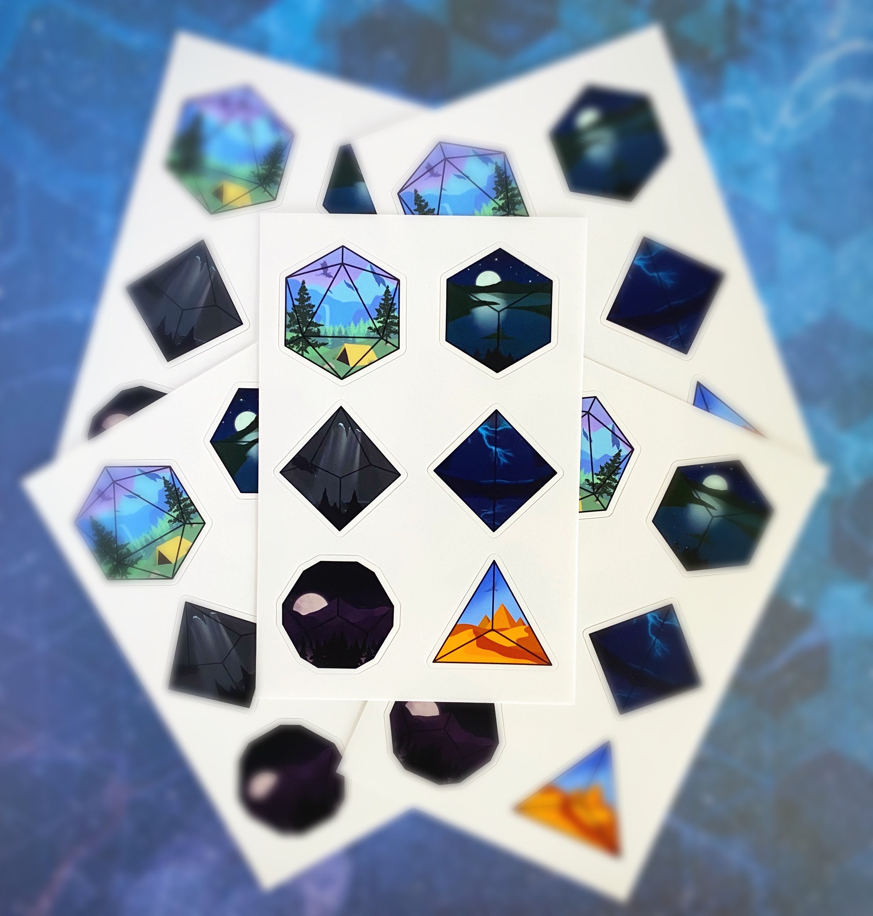 Dnd Scenery Sticker Sheet | Nature Sticker Sheet | Six Dice Stickers ...