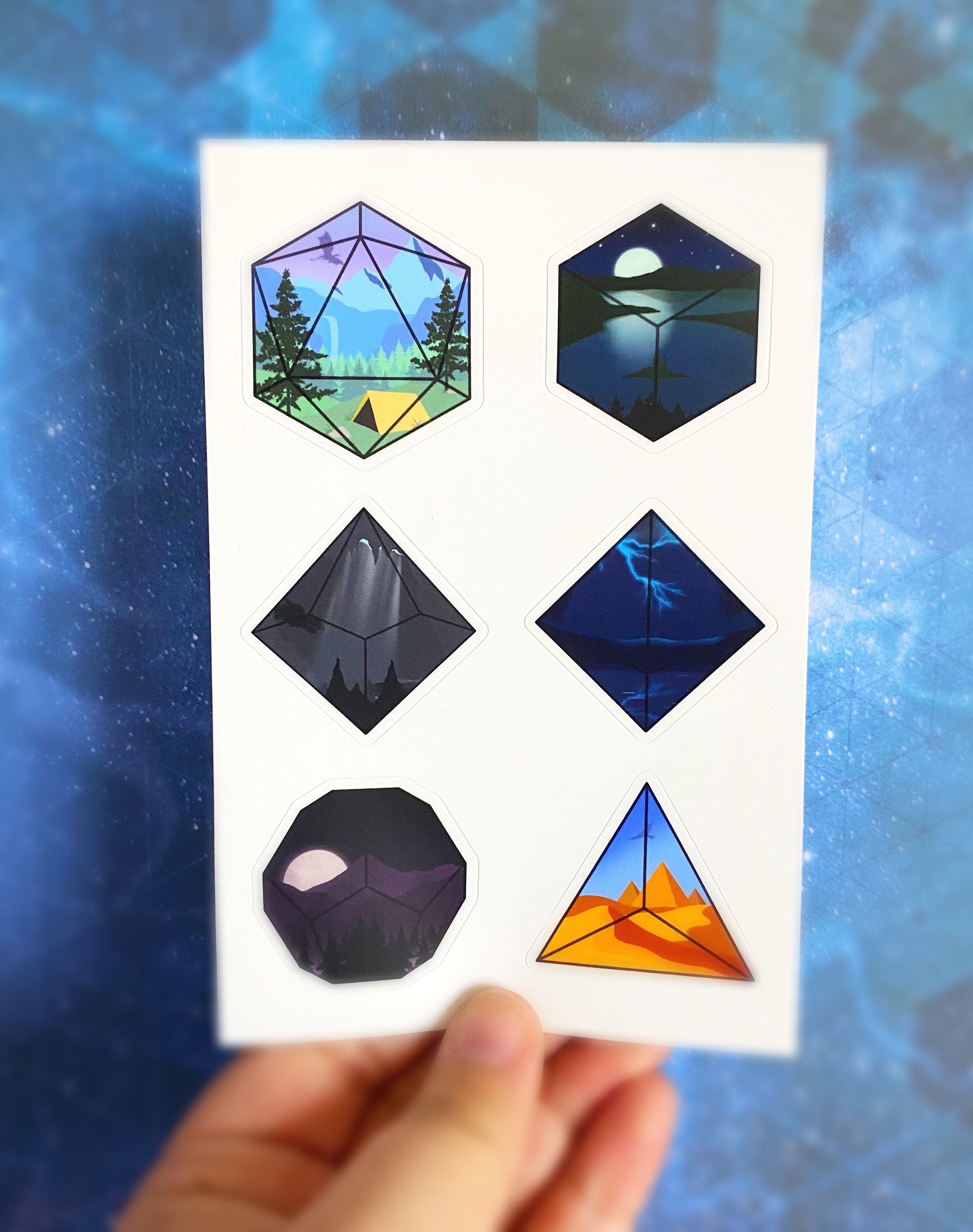 Dnd Scenery Sticker Sheet | Nature Sticker Sheet | Six Dice Stickers ...