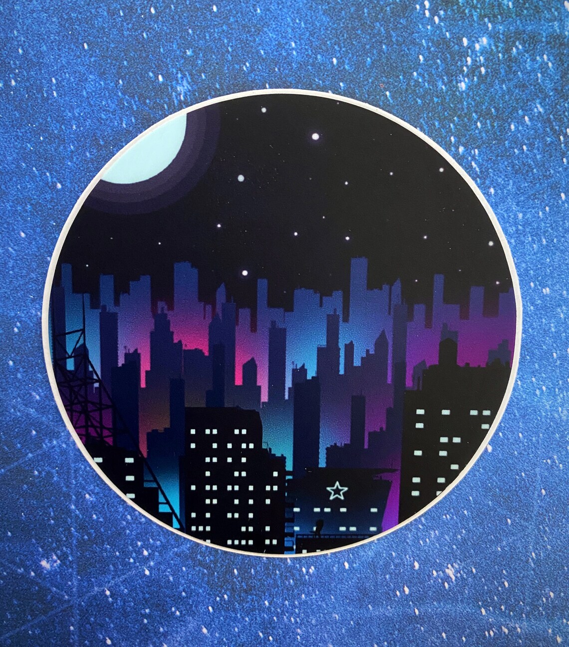 Night City Sticker | Cityscape Sticker| City Skyline Sticker | 3" Vinyl ...