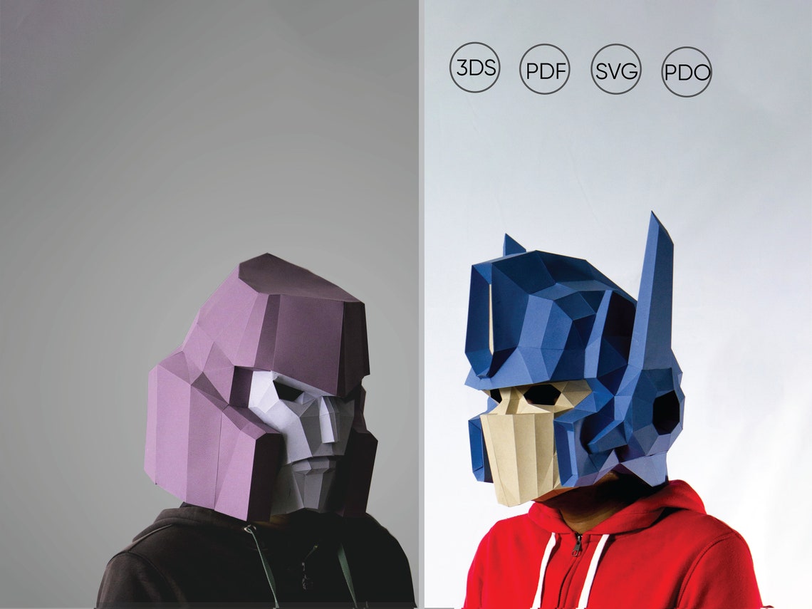 Optimus Prime Mask and Megatron Mask, Transformers Papercraft Mask ...