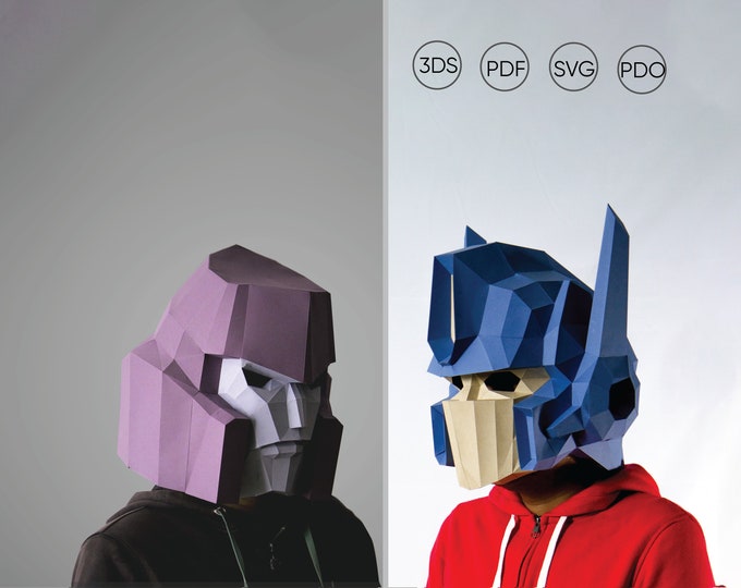 Optimus Prime Mask and Megatron Mask, Transformers Papercraft Mask ...