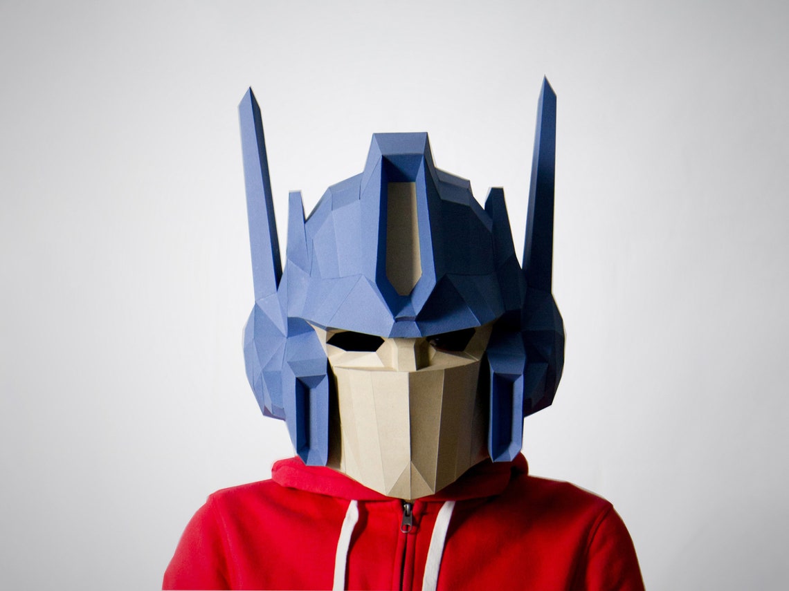 Optimus Prime Mask, Transformers Papercraft Mask Template, 3D Paper ...