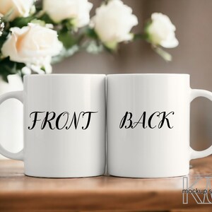 Two Mugs Mockup: White 11oz Mug, Front & Back (digital File JPG) - Etsy
