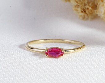 Ruby Gold Ring | Etsy