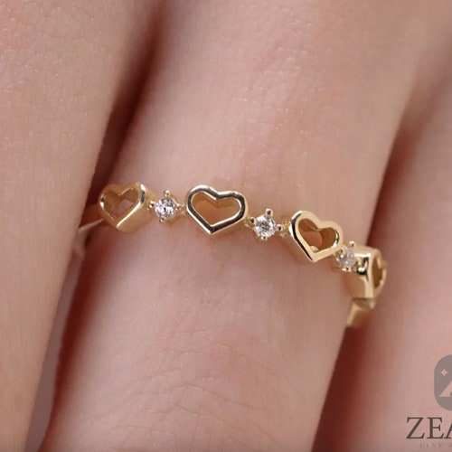 Gold Heart Ring - Etsy