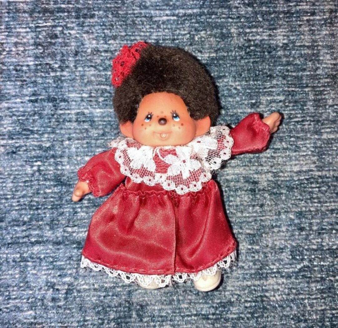 Vintage 3 Monchichi Monkey Mini Girl Toy Clip-on 80s With Red Outfit - Etsy