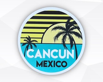 Cancun Mexico Sticker City & Travel Stickers Waterproof, Vinyl and ...
