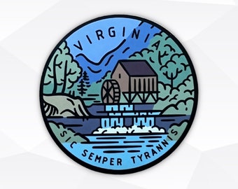 Virginia Decal VA State Flag Decal Virginia State Bumper Sticker ...