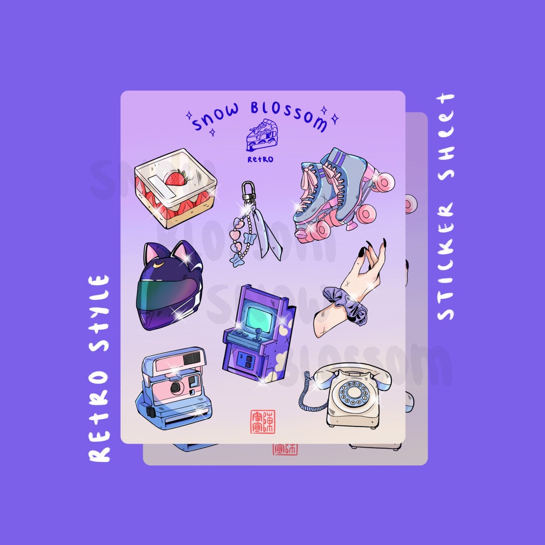 Retro Sticker Sheet Sticker Set Anime Stickers - Etsy